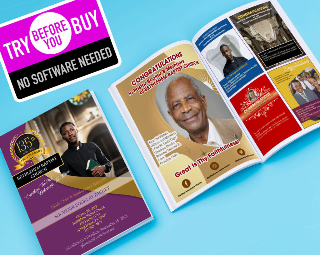 Church Souvenir Book Ad Template - DIY online edit