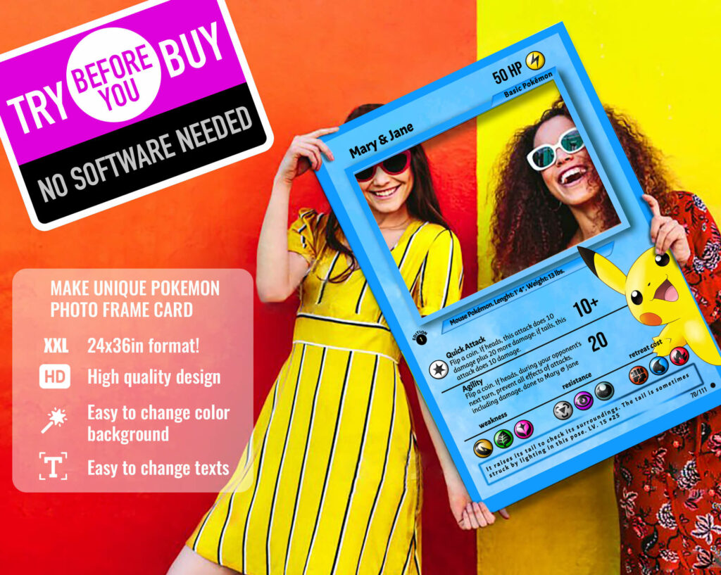 Pokemon photo frame Template Online