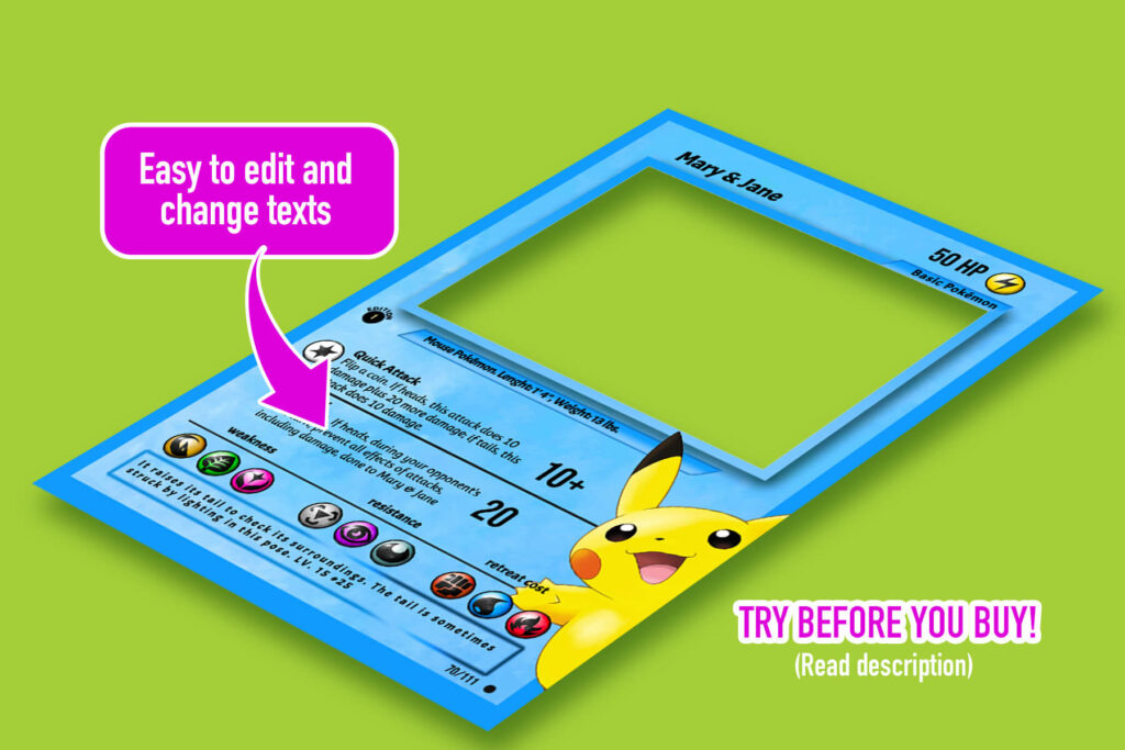 Pokemon photo frame Template Online